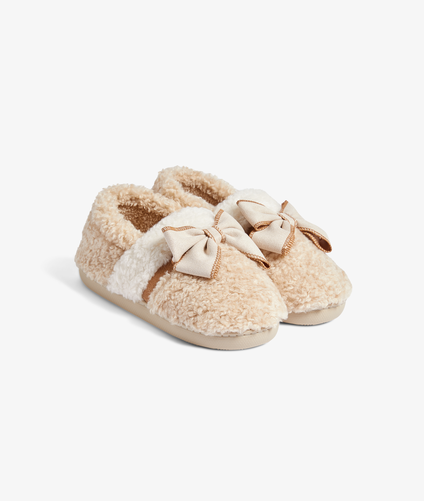 Chaussons mules noeuds Corgi GLORIA ECRU - ETAM