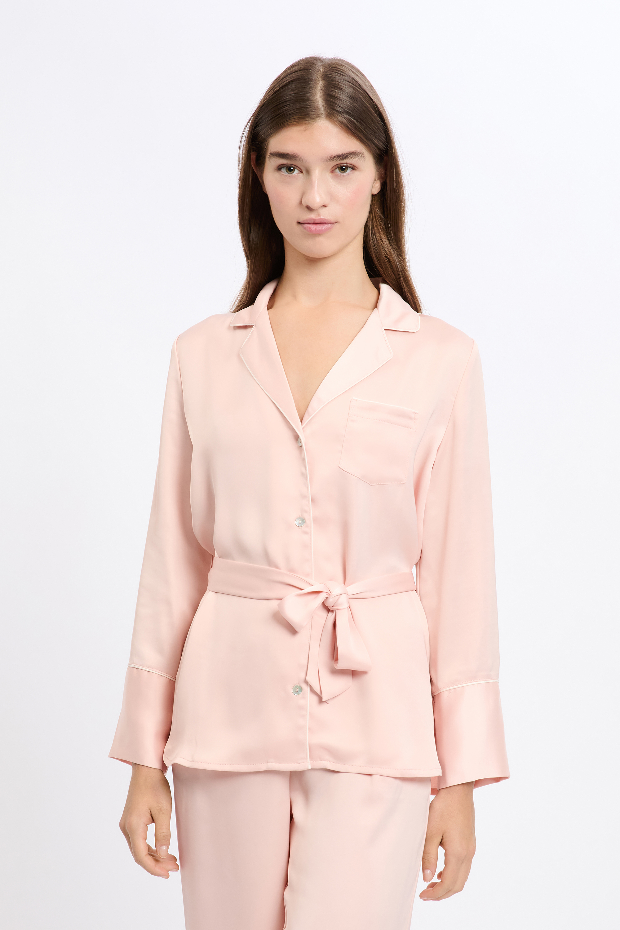 Chemise de nuit satinée ELY BEIGE - ETAM